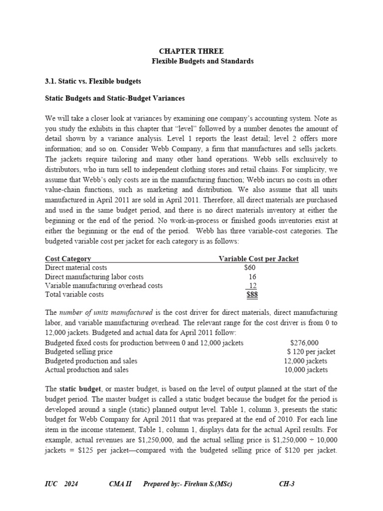CH 3 Cost II | PDF | Variance | Cost