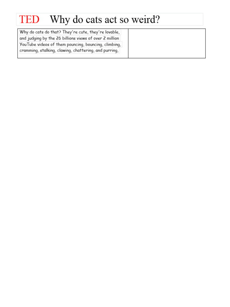 TED Why Do Cats Act So Weird | PDF