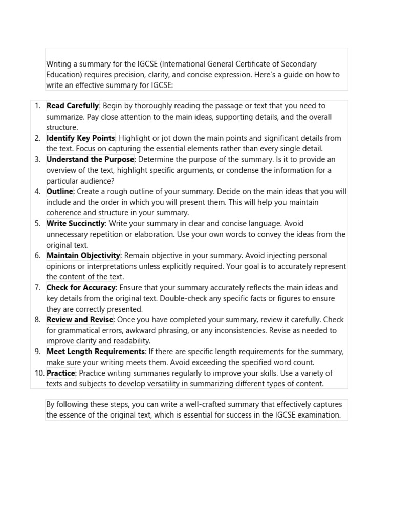 Writing A Summary For The IGCSE | PDF | Recycling | Waste