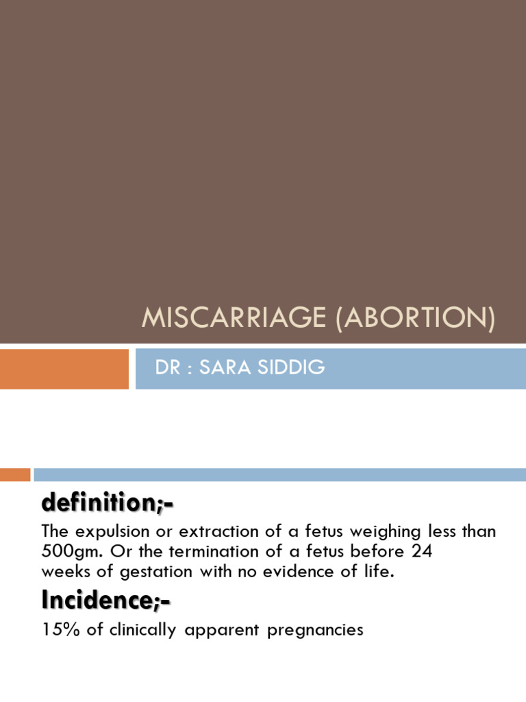Miscarriage (Abortion) | PDF | Miscarriage | Pregnancy