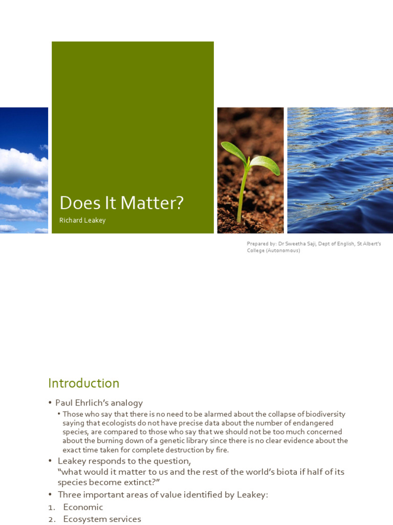 The Importance of Biodiversity Preservation | PDF | Extinction | Nature