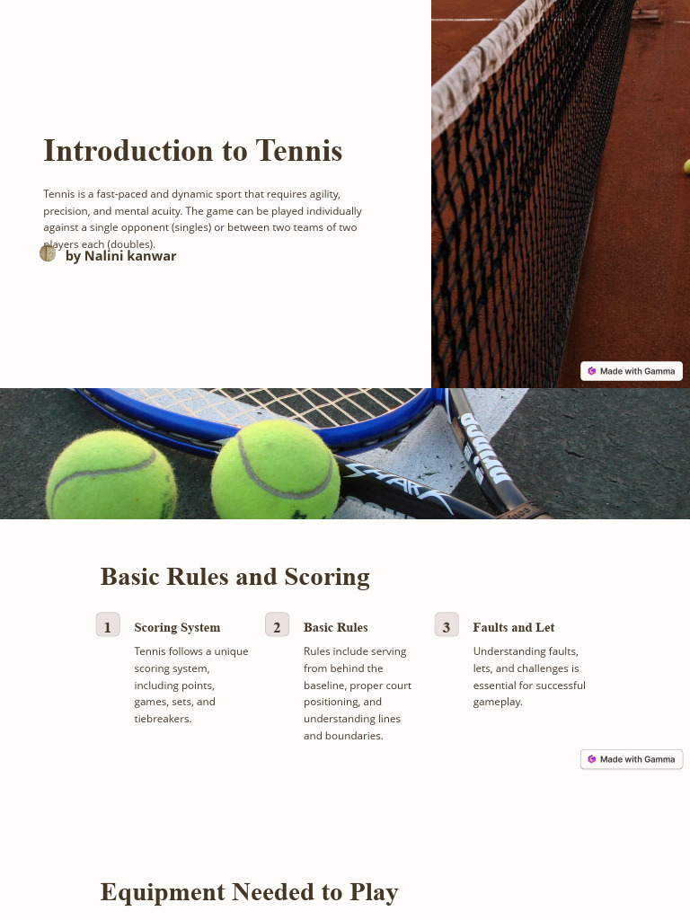 Introduction to Tennis Basics | PDF