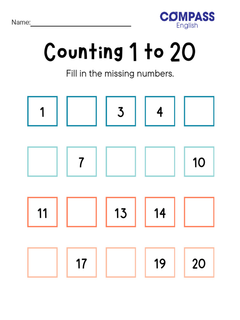 Counting 1 to 20 Worksheets | PDF