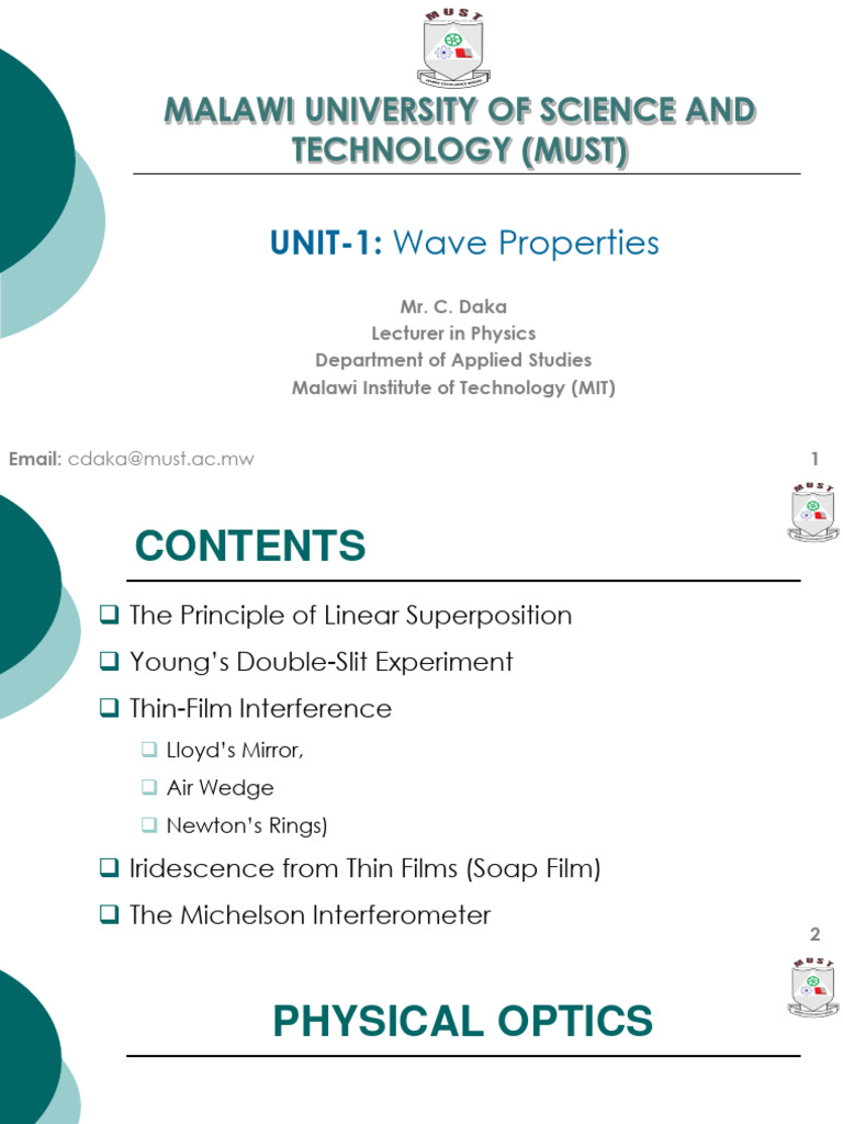 Physics of Wave Interference | PDF | Coherence (Physics) | Diffraction