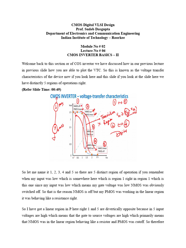 Lec 6 | PDF | Mosfet | Cmos