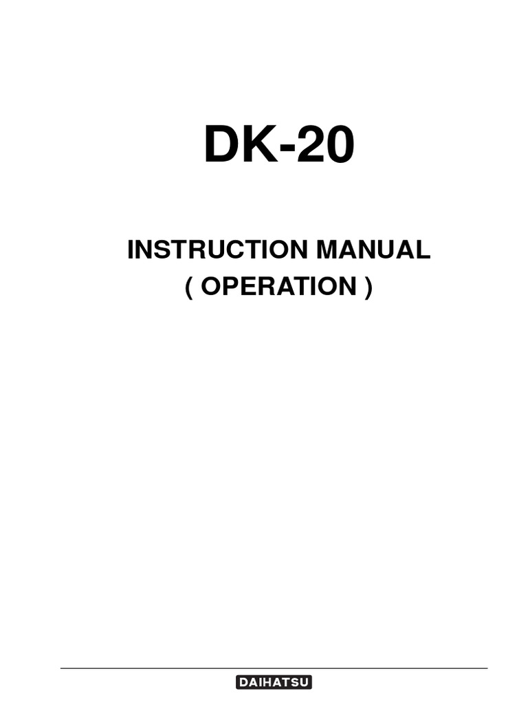 Daihatsu - 5DK-20 - Instruction Manual Aux. Engine DK-20 (Operation) | Download Free PDF ...
