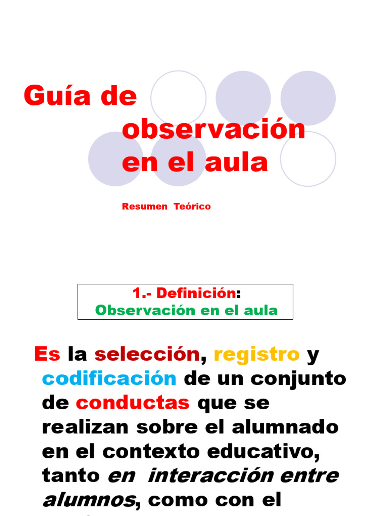 5.1-Guia de Observacion en El Aula | PDF | Observación | Aprendizaje