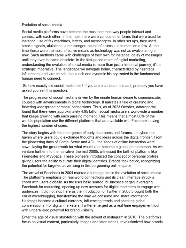 Evolution Of Social Media Pdf Social Media Popular Culture