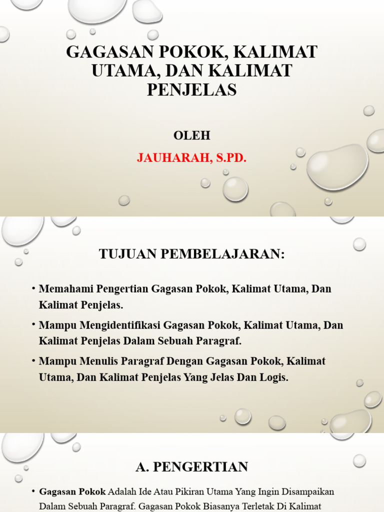 Gagasan Pokok, Kalimat Utama, Dan Kalimat | PDF | Karier & Perkembangan ...