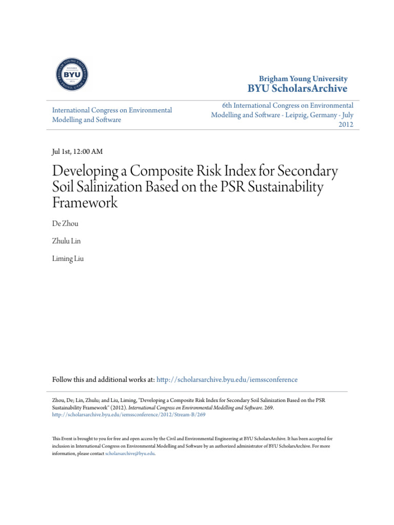 Developing A Composite Risk Index For Secondary Soil Salinization | PDF ...