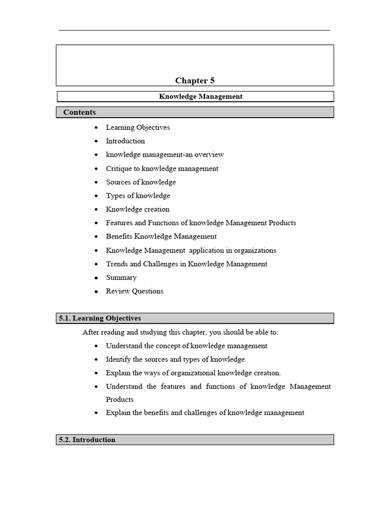 MIS Chapter 5 | Download Free PDF | Knowledge Management | Knowledge