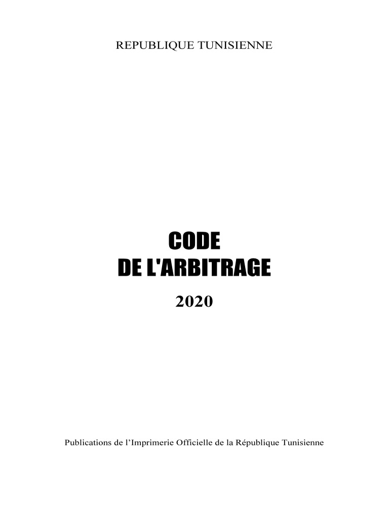 Code de L'arbitrage | PDF | Arbitrage | Compétence