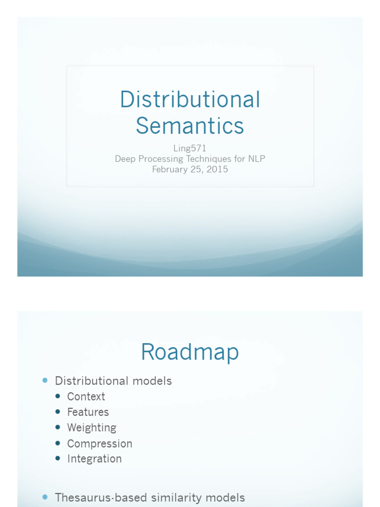 Ling571 Class14 Distr Thes | PDF | Teaching Methods & Materials