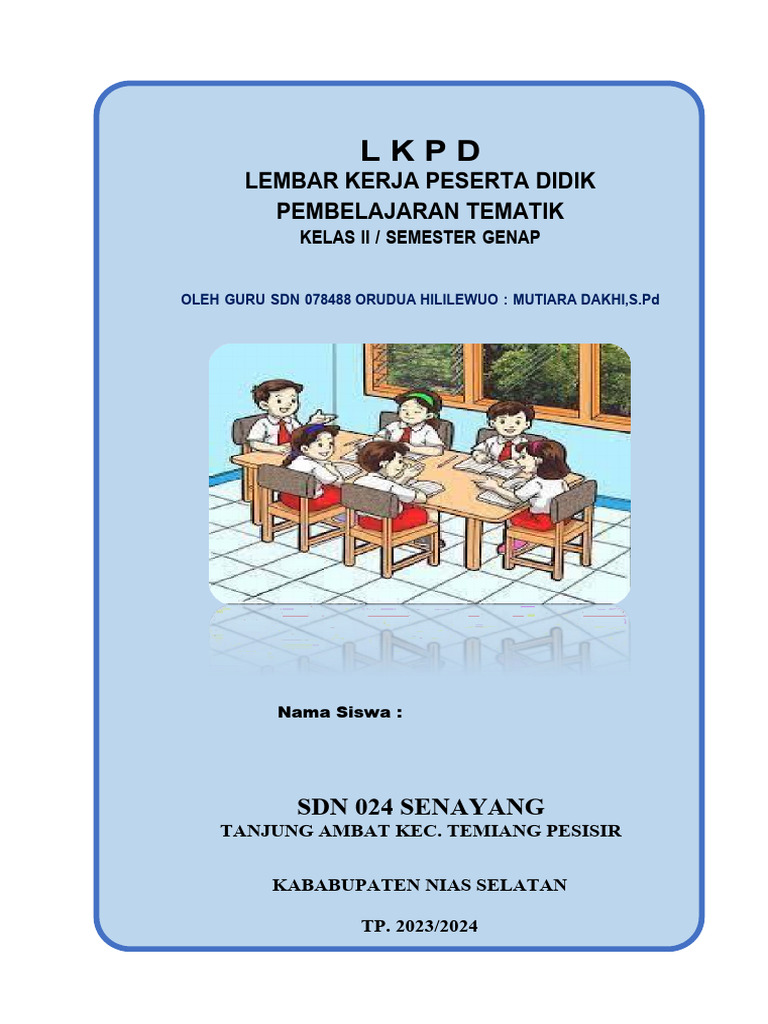 LKPD Kelas Ii Semester I | PDF