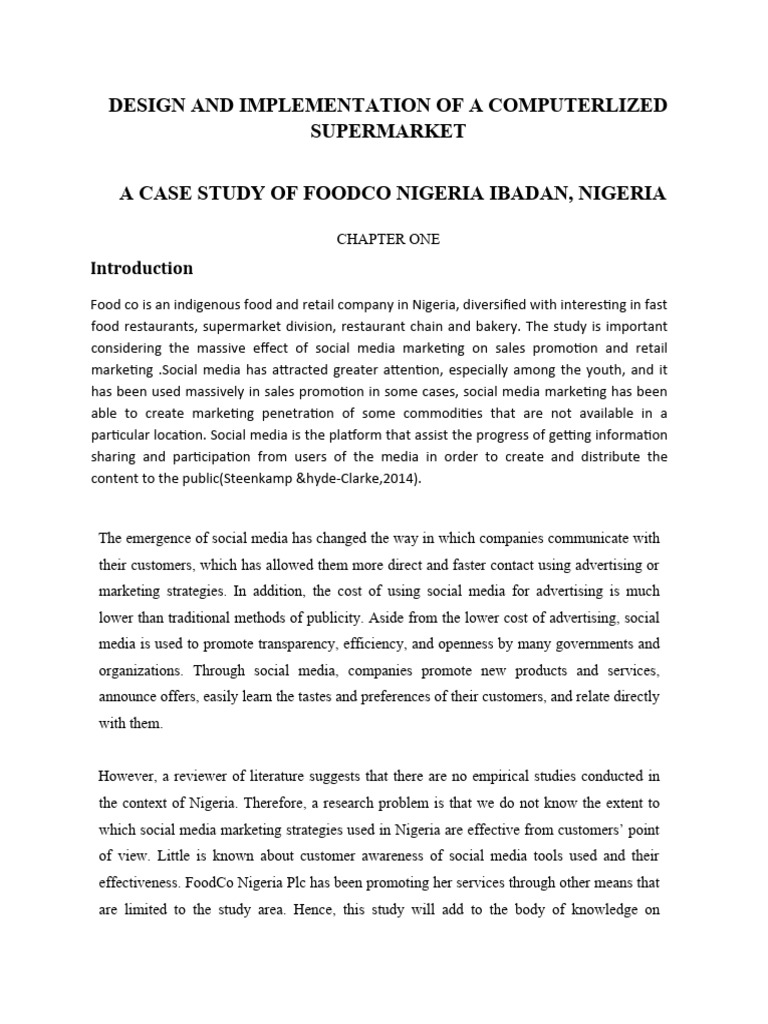 Design and Implementation of A Computerlized Supermarket 12 | PDF ...