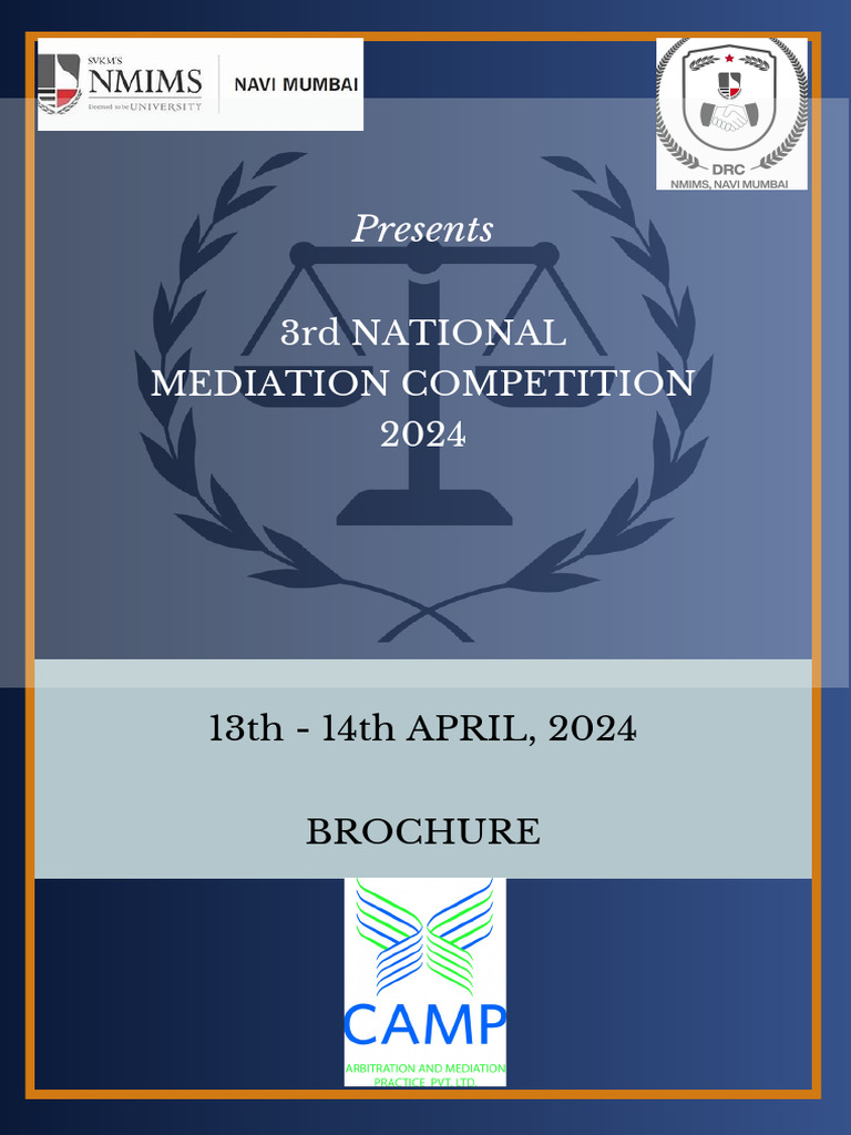 3rd national mediation competition 2024 brochure | PDF | Mediation ...