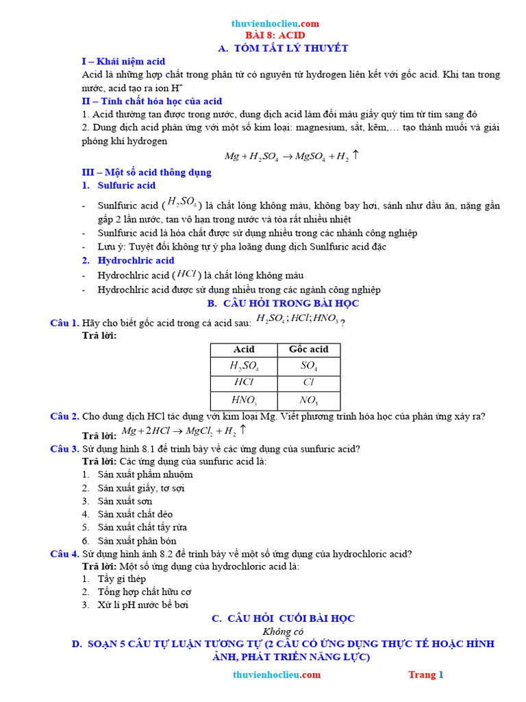 Chuyen de KHTN 8 Ket Noi Bai 8 | PDF