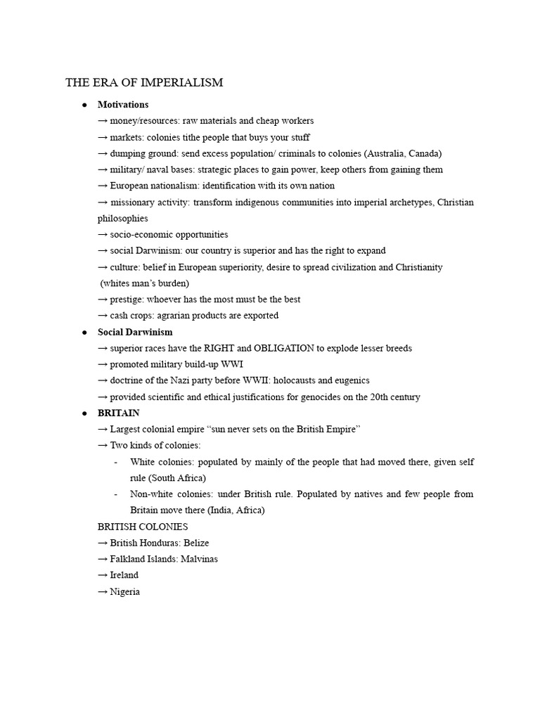 THE ERA OF IMPERIALISM | PDF | British Empire | Imperialism