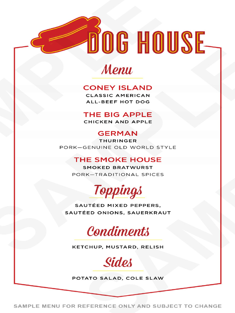 Dog House Menu Sample | PDF