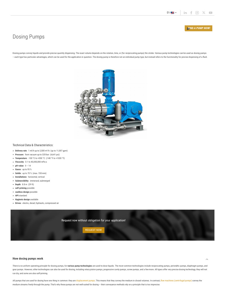 Dosing Pumps (Metering Pumps) _ Star Pump Alliance | PDF | Pump | Liquids
