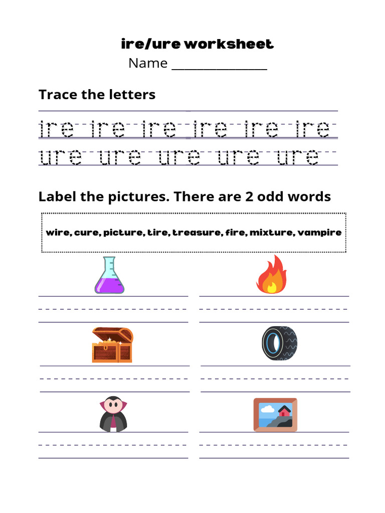 Ire/ure Worksheet | PDF