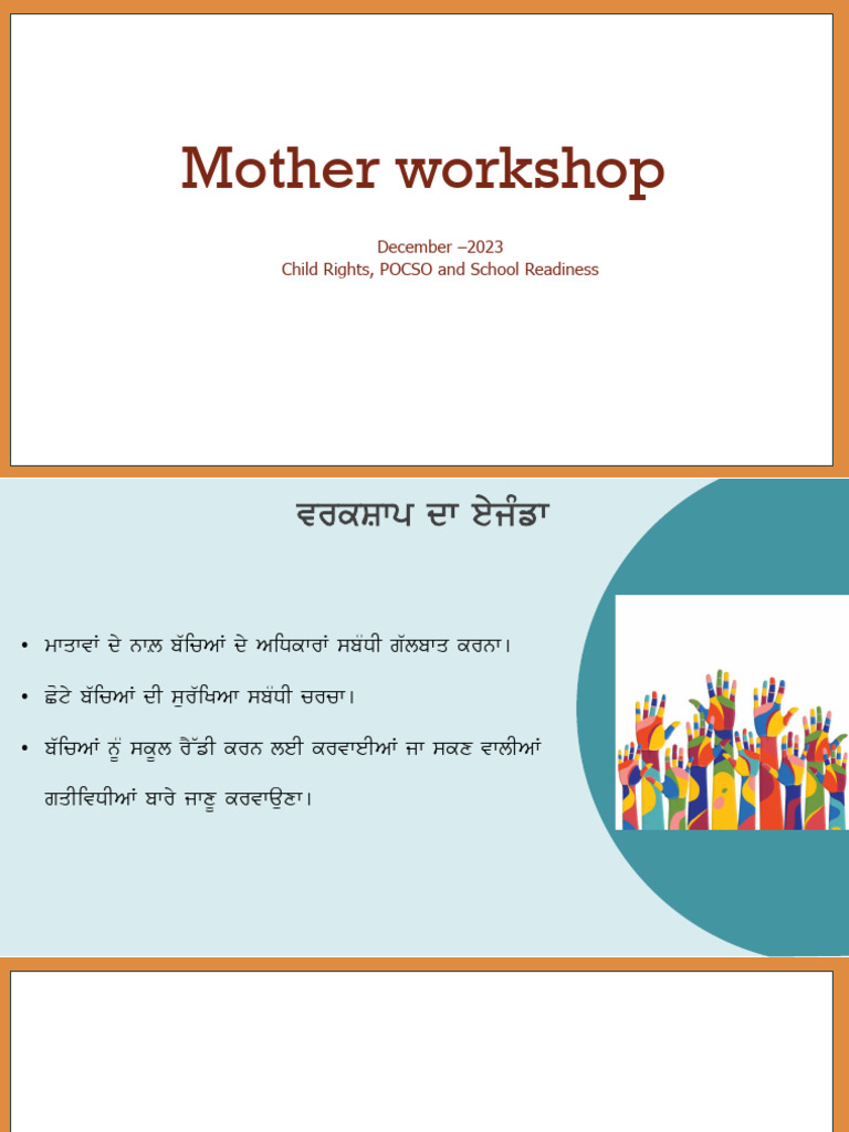 Mother Workshop December Final Pdf Human Development Parenting