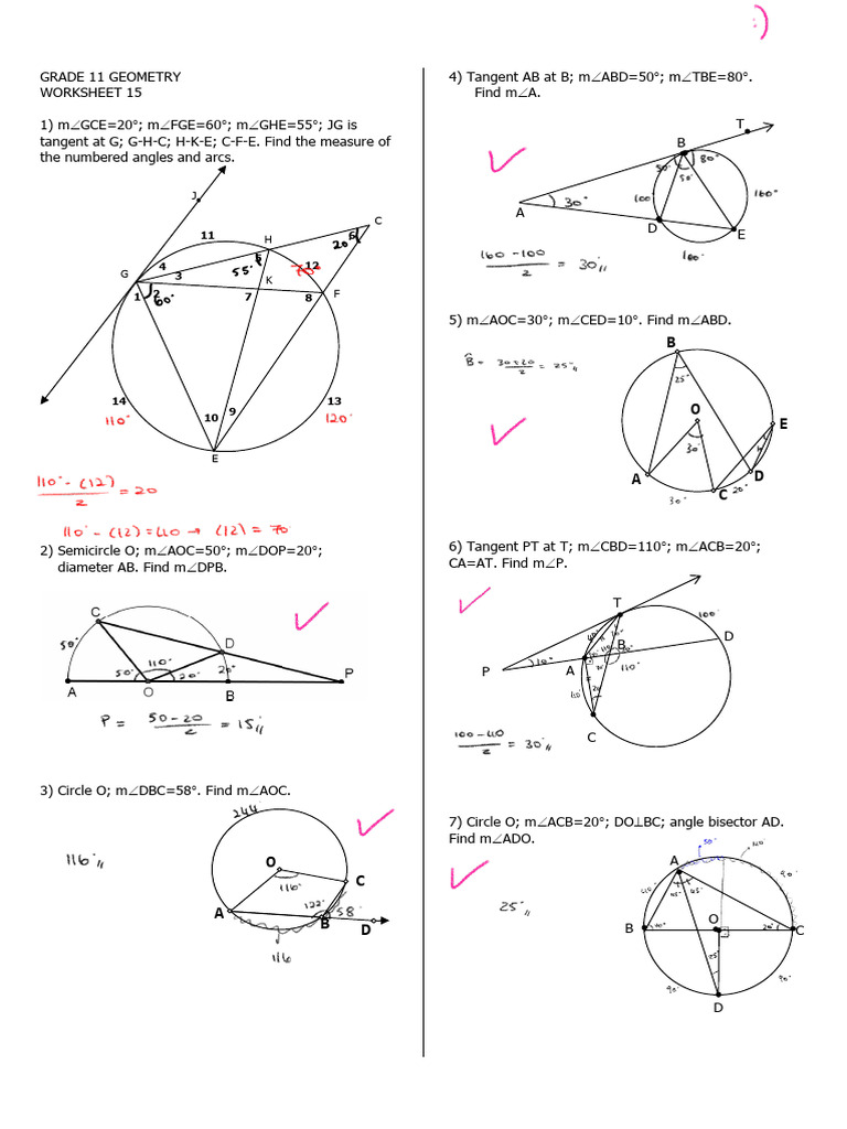 WS 15 Circles 3 | Download Free PDF | Circle | Classical Geometry