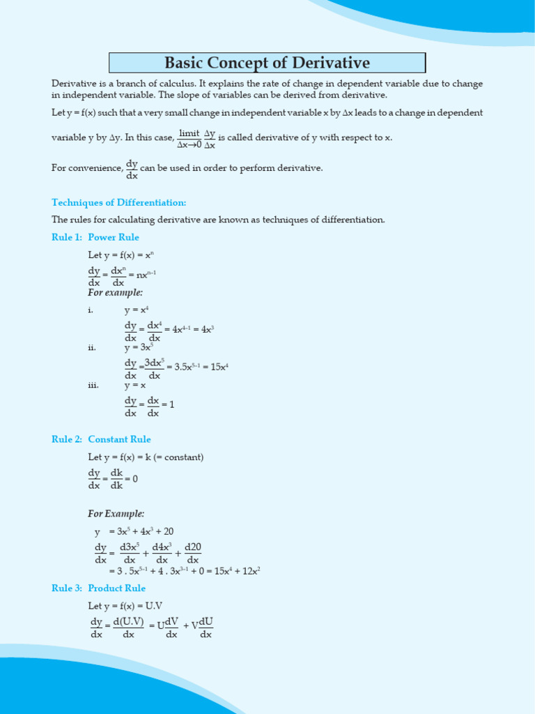 Derivative | PDF | Derivative | Mathematical Concepts