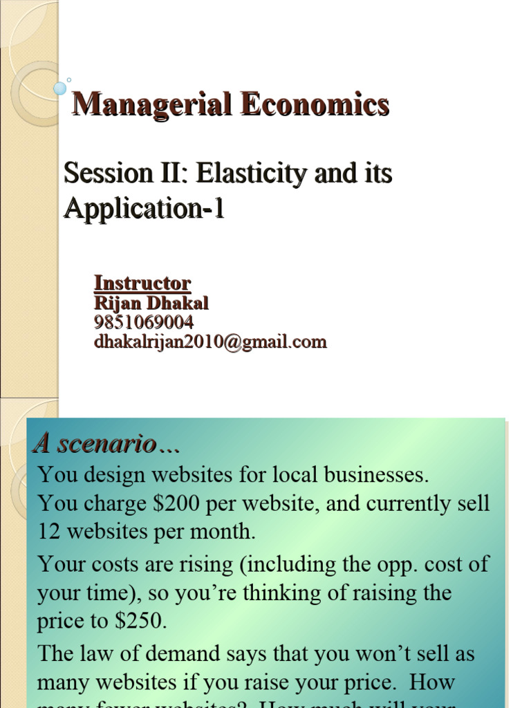Session 2-Elasticity and Its Application-1 | PDF | Price Elasticity Of Demand | Demand