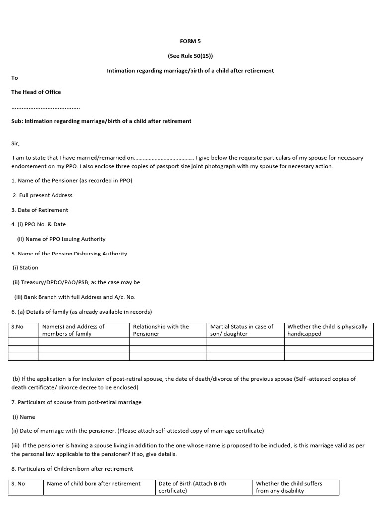 Form5 | PDF | Marriage | Government And Personhood