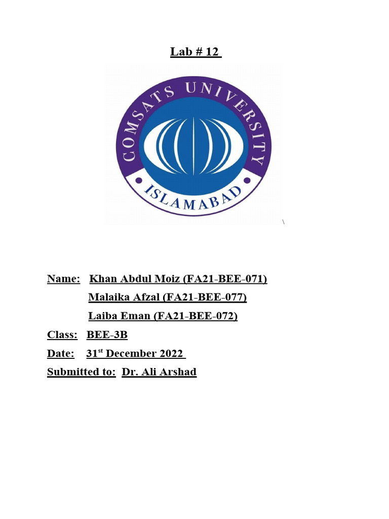 Lab 12 Electronic | PDF | Amplifier | Electrical Engineering Lab 12 Electronic | PDF | Amplifier | Electrical Engineering