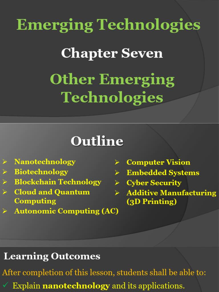 Chapter 7 - Other Emerging Technologies | PDF | Nanotechnology | Computer Security