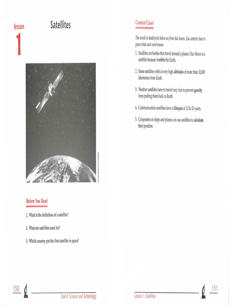 【C&C】 Unit.4 Lesson.1 Satellites | PDF