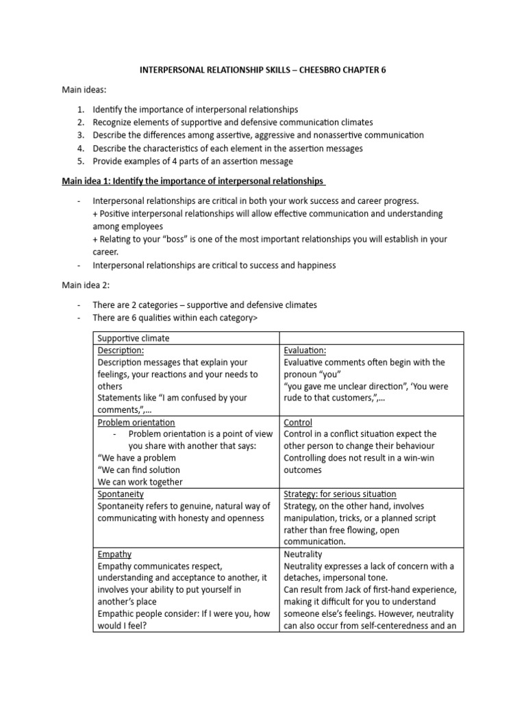 Interpersonal Relationship Skills | PDF | Empathy | Thought