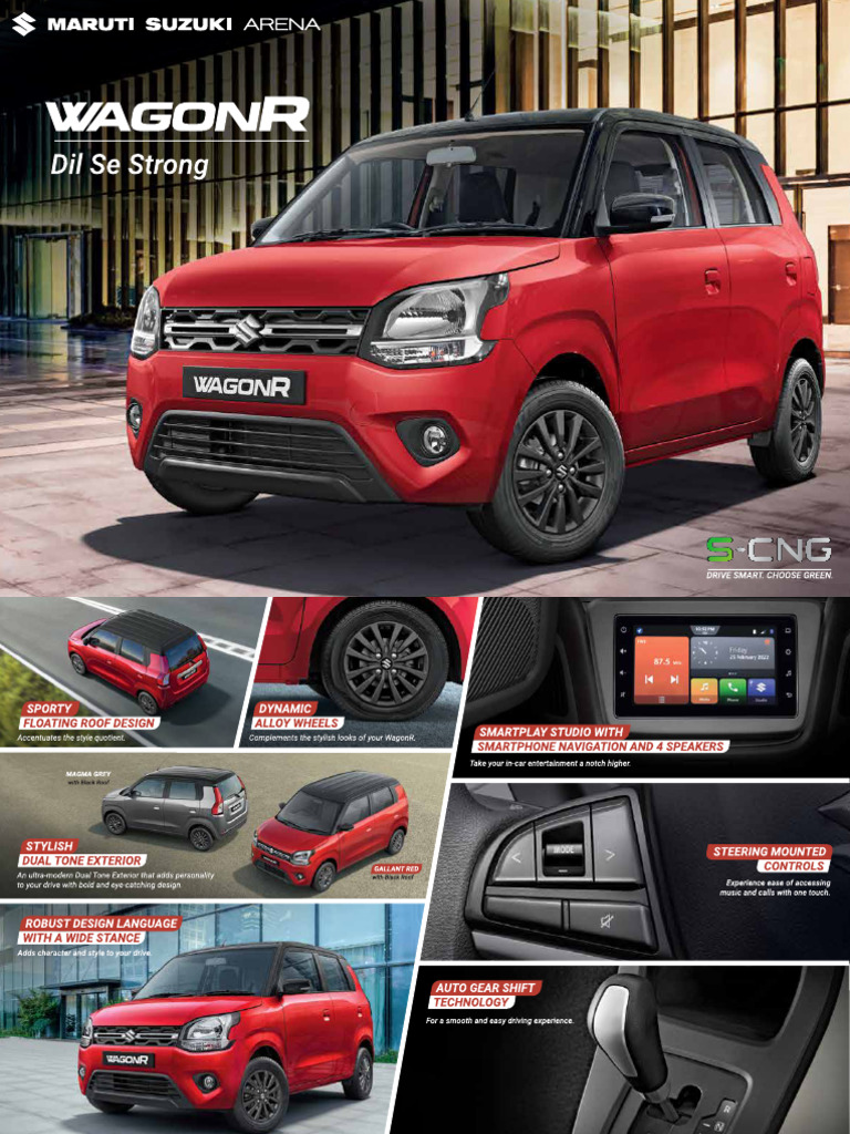 Maruti Suzuki WagonR Specs Features Brochure | PDF | Land Vehicles ...