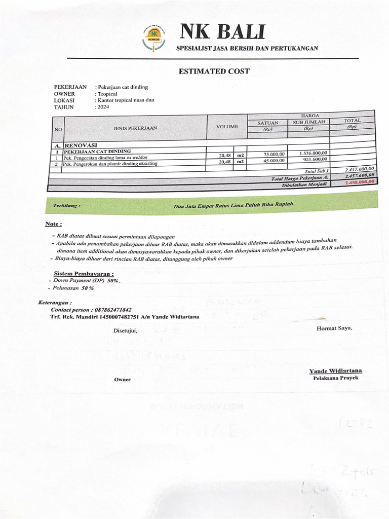 Mar 15, Doc 1 - NK Bali | PDF