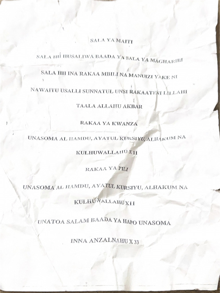 Sala Ya Maiti | PDF