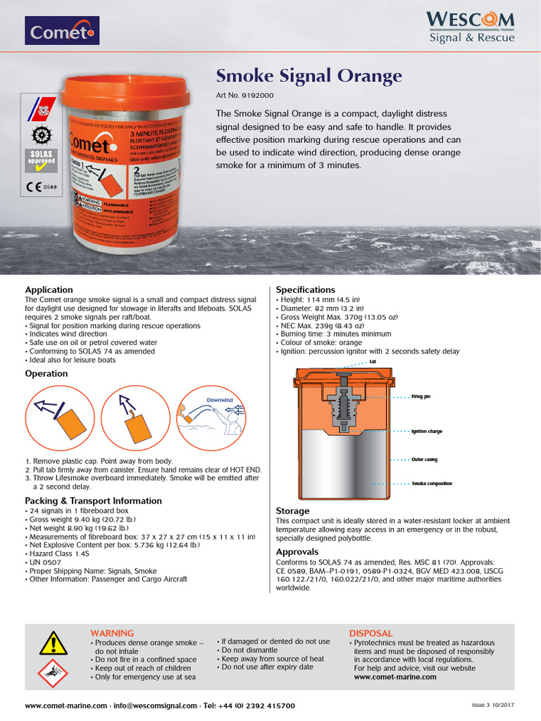 Orange Smoke Signal Safety Guide | PDF