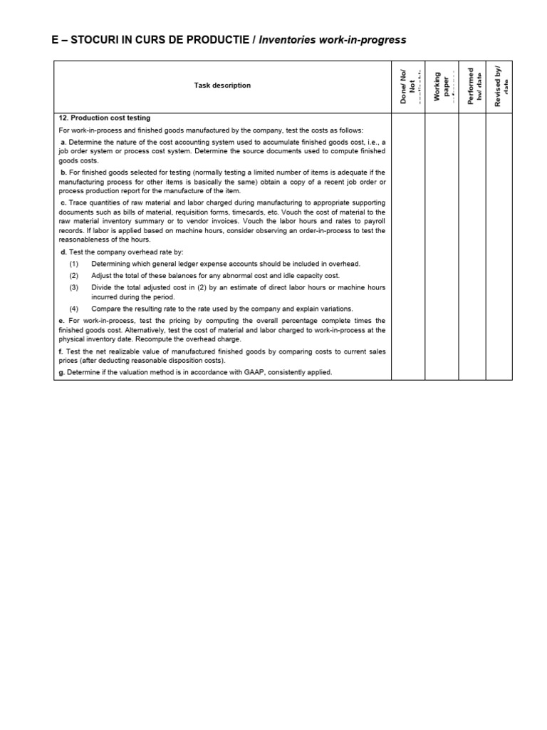 Cost Testing for Manufacturing | PDF | Cost | Inventory