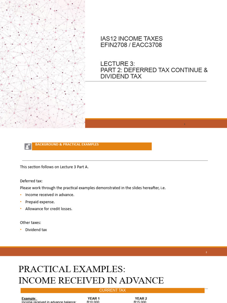 Lecture Three 2024 | PDF | Deferred Tax | Deferral