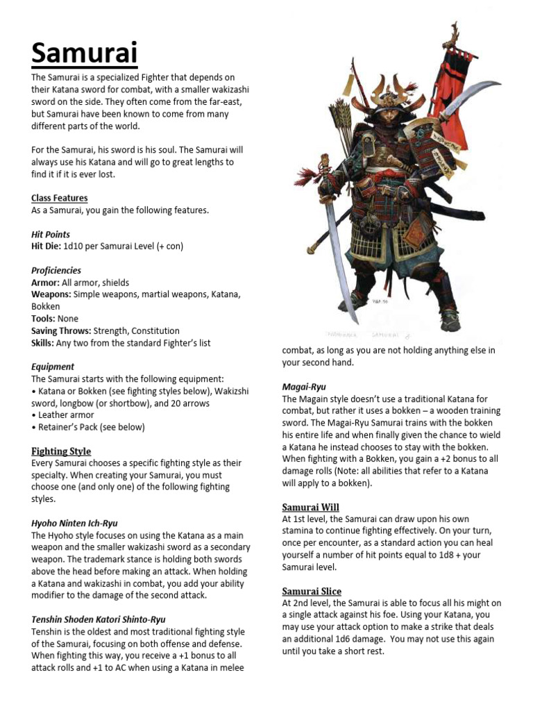 (Starter Class) Samurai | PDF | Samurai