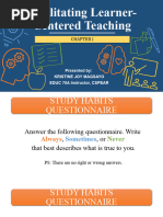 Study Habits Questionnaire | PDF | Communication | Cognition