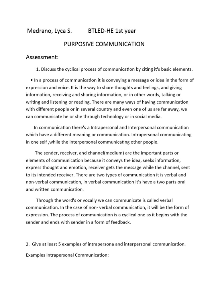Purposive Communication | PDF | Communication | Human Communication