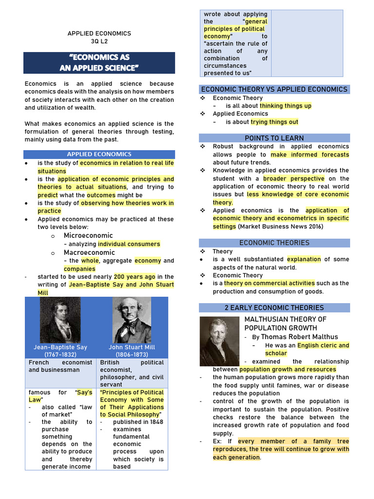 3Q L2 Economics As An Applied Science | PDF | Economics | Statistics