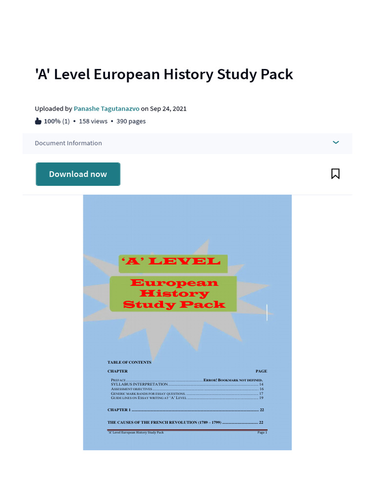 'A' Level European History Study Pack - PDF - Fascism - Otto Von ...