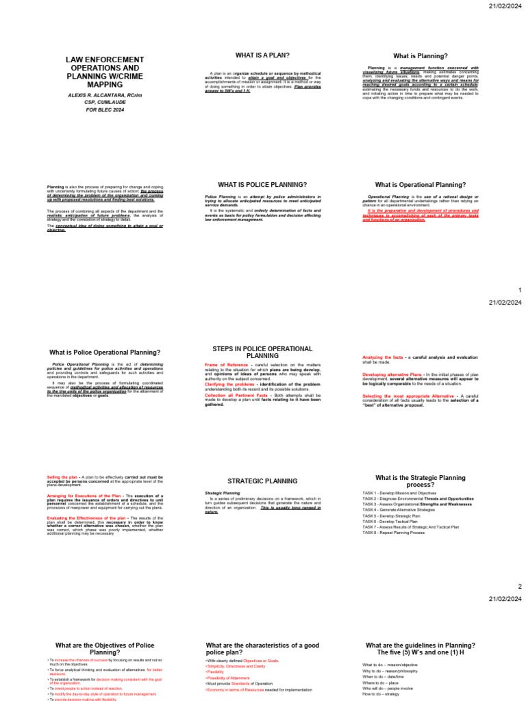 Law Enforcement Operations and Planning With Crime Mapping | PDF | Strategic Planning | Goal