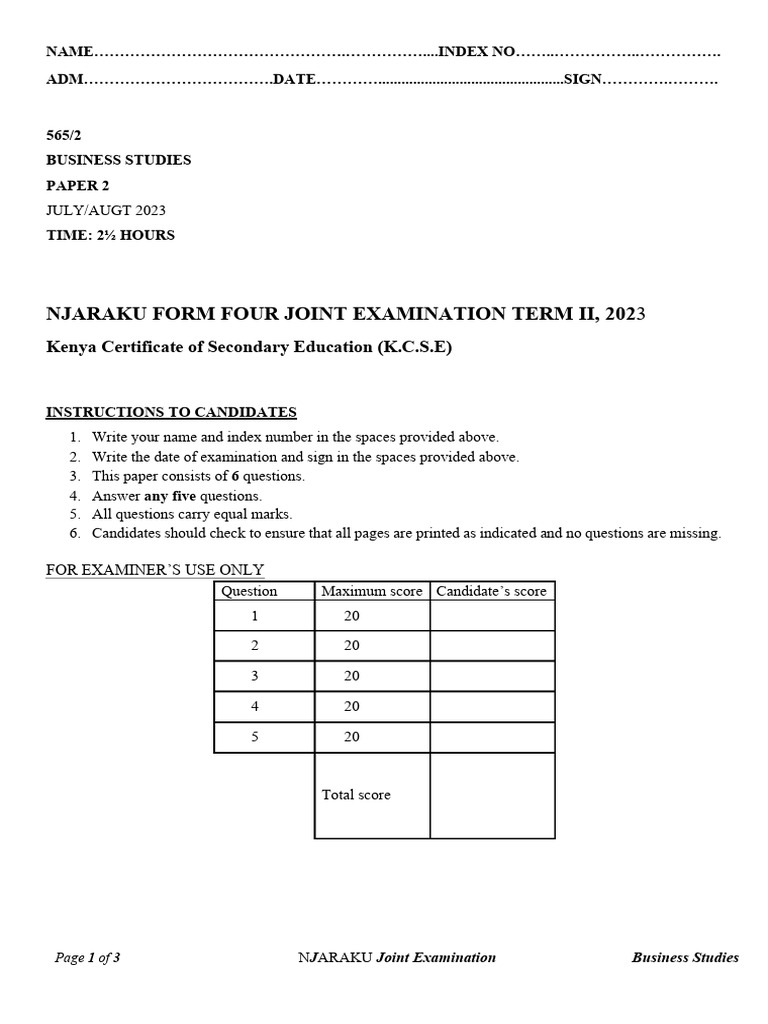 Business Studies Paper 2 | PDF | Discounting | Stocks