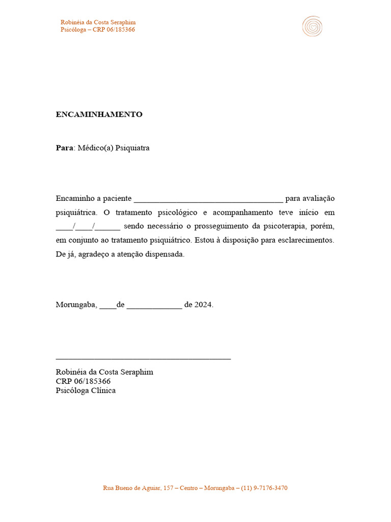 Encaminhamento para Psiquiatra | PDF | Autoajuda | Bem-estar