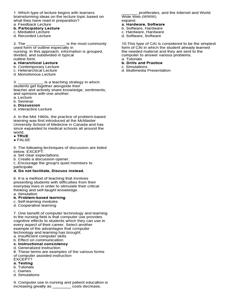 Nursing Practicum Clinical Teaching | PDF | Lecture | Learning