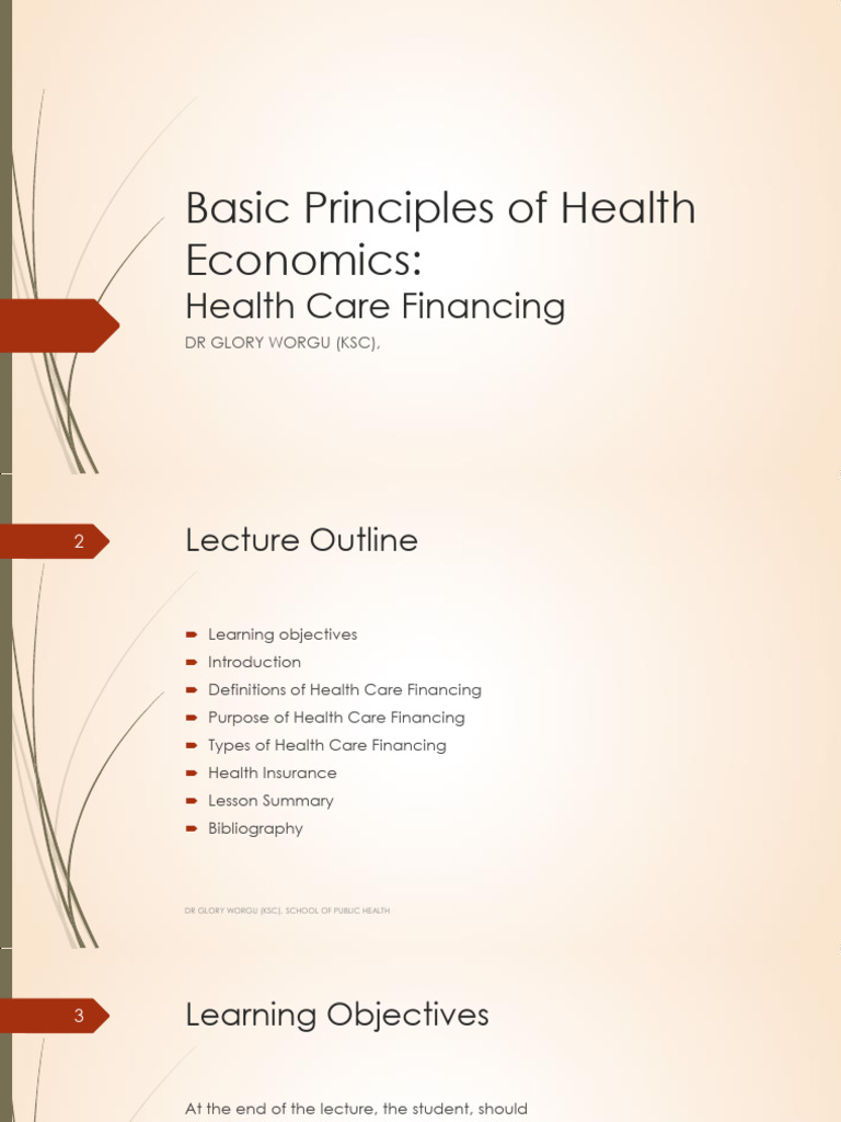5.basic Principles of Health Economics - Health Care Financing | PDF ...